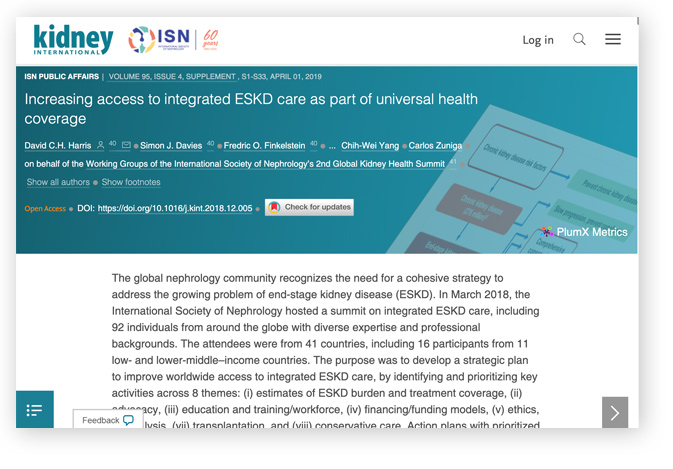 KI Supplements publishes papers on increasing access to integrated ESKD ...