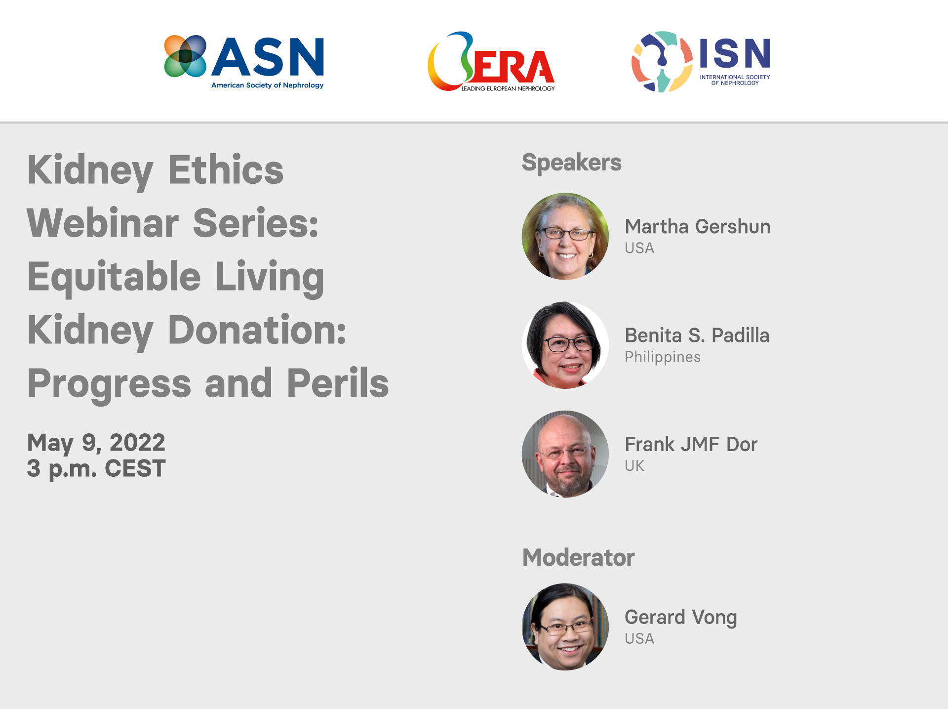 ASN/ERA/ISN Kidney Ethics Webinar Series: Equitable Living Kidney ...